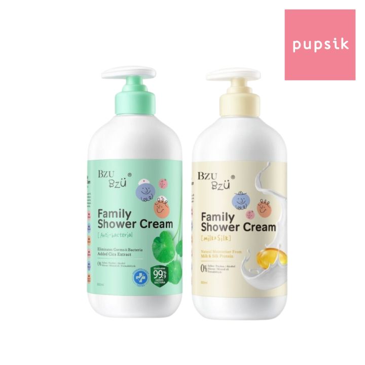 BZU BZU Family Shower Cream, 800ml (Antibacterial / Milk & Silk ...