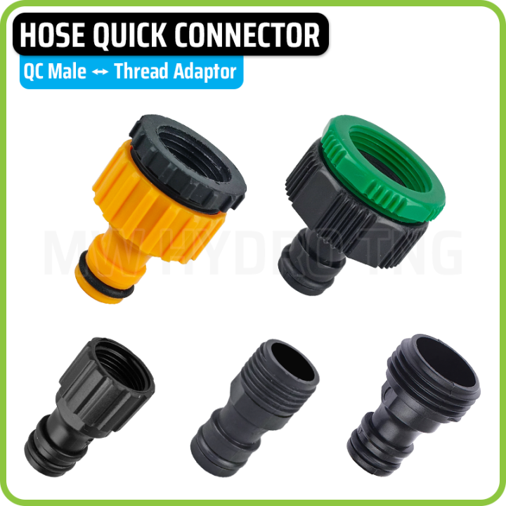 Garden Hose Quick Connector Male ↔ Thread Adaptor | Konektor Sambungan ...
