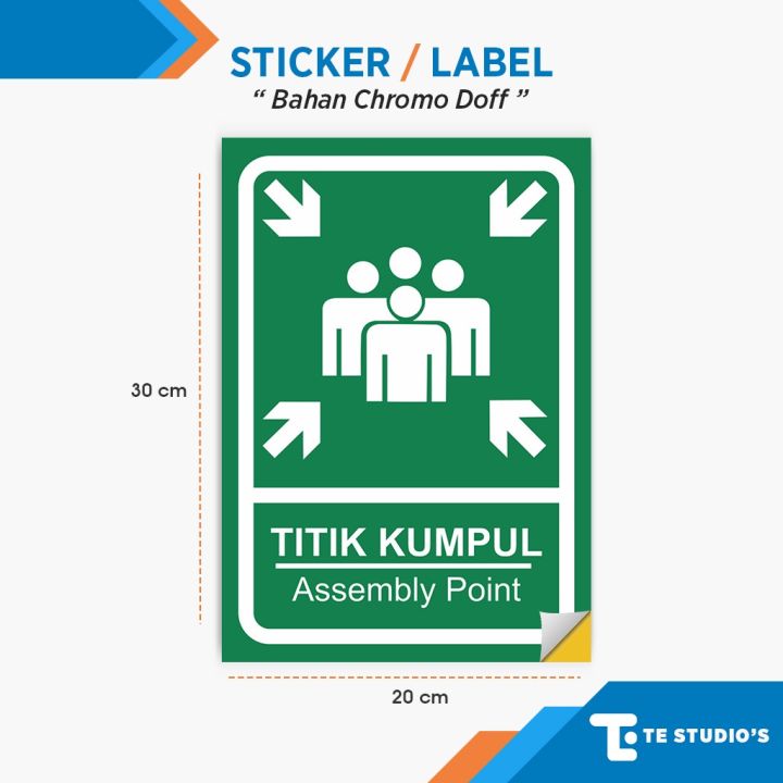 Stiker Titik Kumpul Rambu Tanda Sign Assembly Point Label Sticker K3 ...