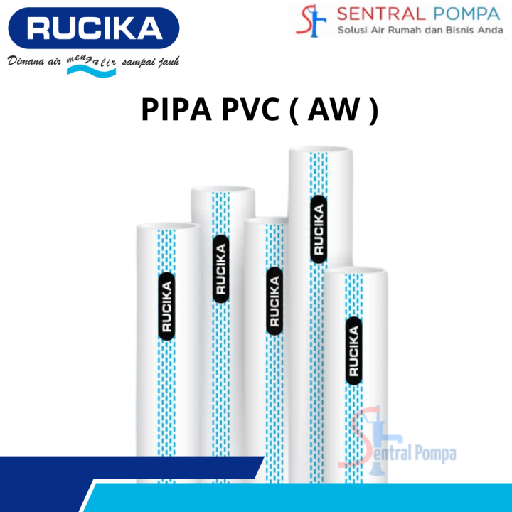 Pipa PVC Rucika AW Putih per meter 1/2" ukuran 1/2 inch Pipa paralon ...