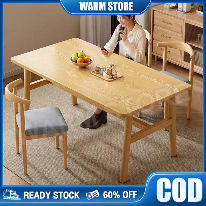 （Solid Wood）Dining Table 140CM Desk Tables Nordic Table Family ...