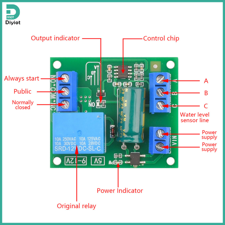 Automatic Water Level Control Switch Module 5V 12V Liquid Sensor Switch ...
