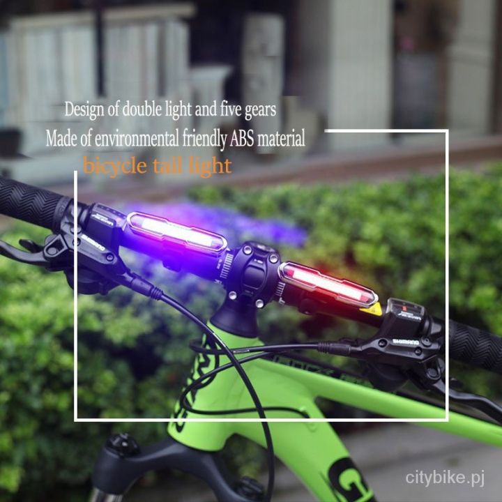 Waterproof LED Tail Light Charging Red Blue White Warning LED Bicycle ...
