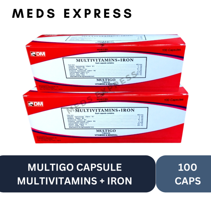 Multigo Multivitamins with Iron Capsule l 10, 50 & 100 Caps | Lazada PH