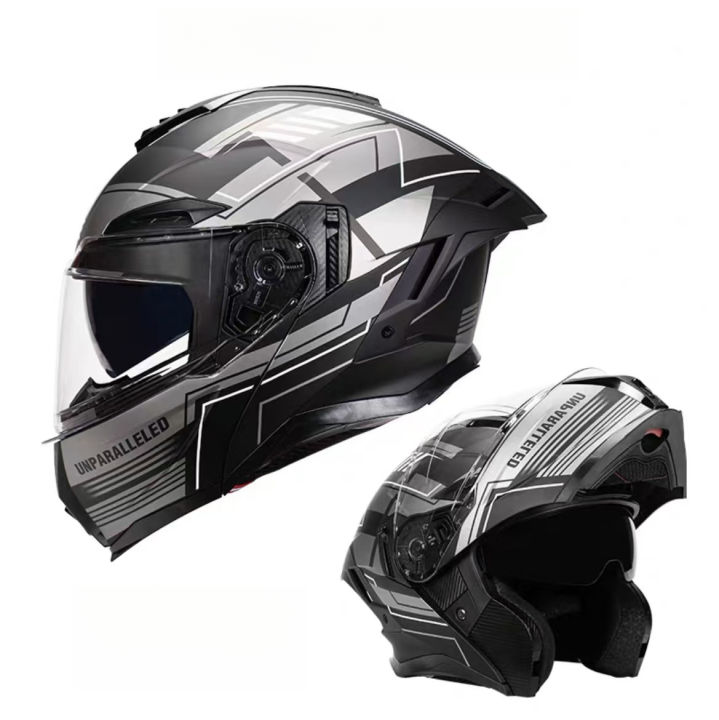 Full Face Motorcycle Helmet With Headset Intercom DOT Approved Casco ...