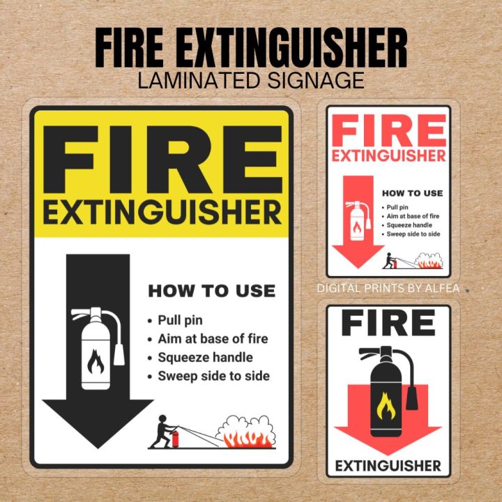 Fire extinguisher signage | Fire extinguisher signs | laminated signage ...