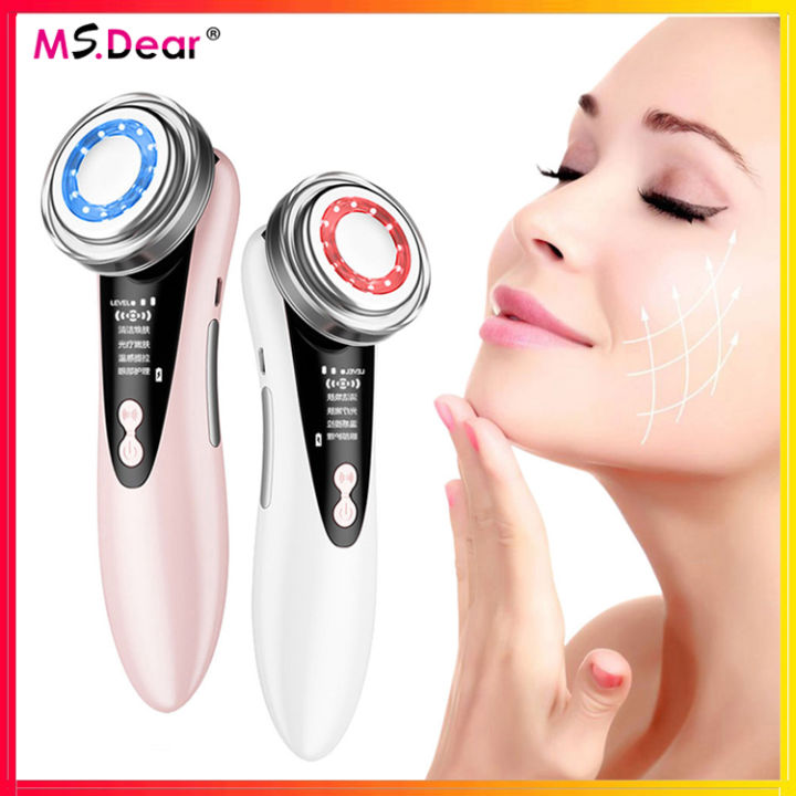 5 In 1 Electric Facial Massager Sonic Ion LED Photon Anti Aging Skin ...