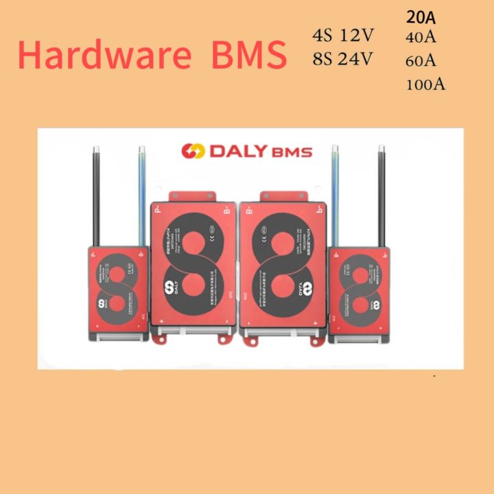 DALY ฮาร์ดแวร์ใหม่ BMS 4S 12V 8S 24V BMS 40A 20A 60A 100A Lifepo4 ...