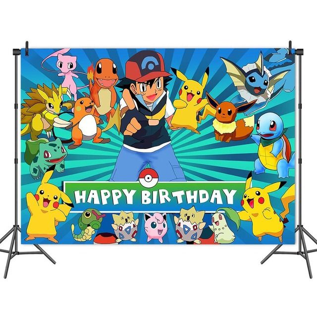 ToyStory 5*3ft Pokemon Theme Children's Birthday Party Event Decoration ...