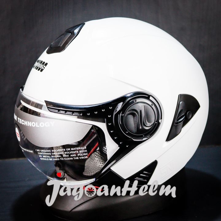 STUDDS HELM DOWNTOWN OF SOLID | WHITE GLOSSY | DOUBLE VISOR | Lazada ...