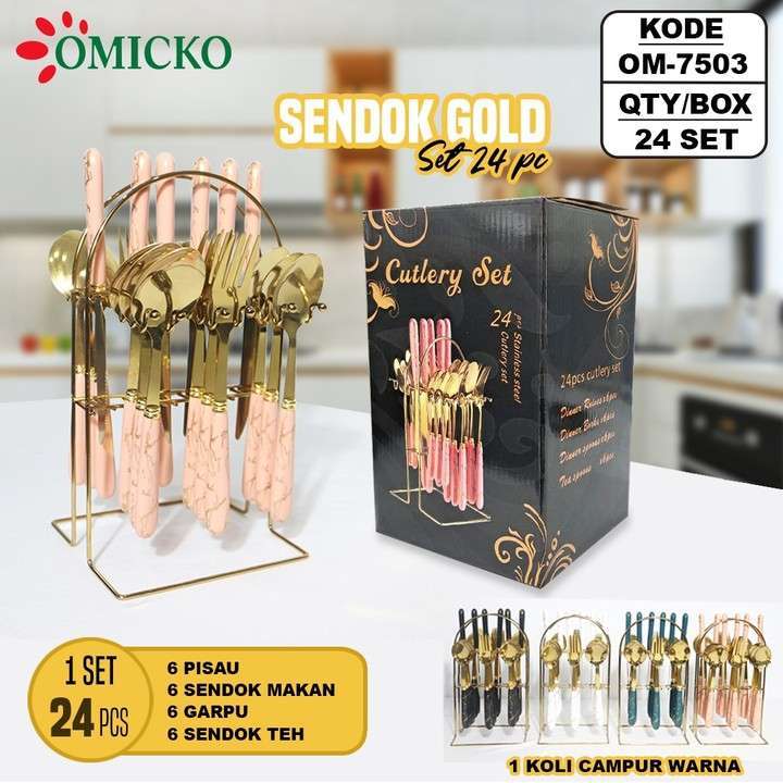 【Omicko】 SENDOK SULTAN SET / SENDOK GOLD / CUTLERY SET / STAINLESS ...