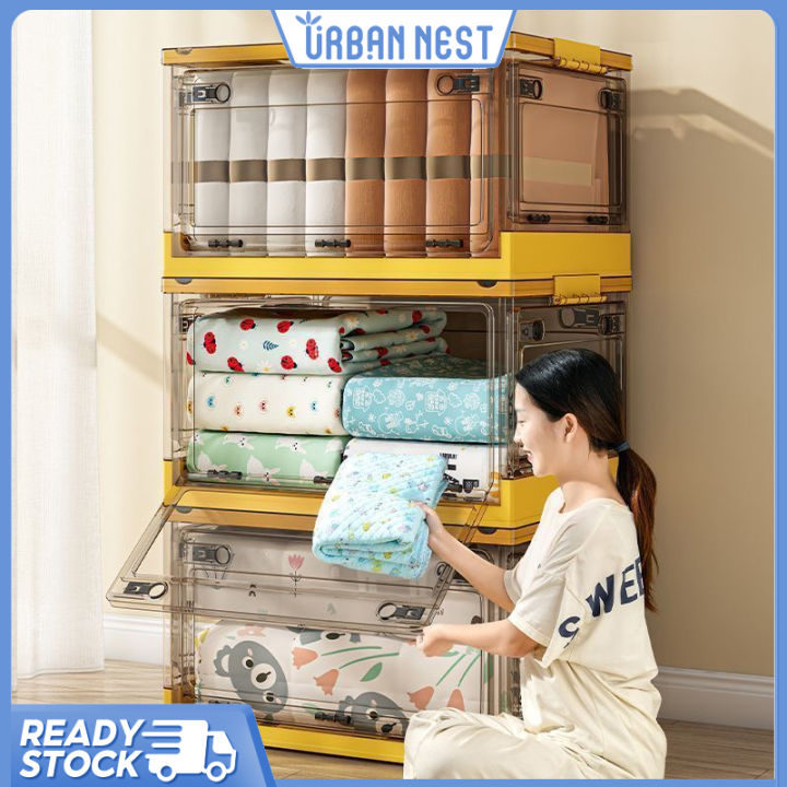 Multi Sizes Foldable Transparent Storage Box Stackable Large Capacity ...