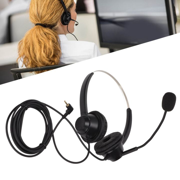 ชุดหูฟังโทรศัพท์ H360D‑2.5 หูฟังบริการลูกค้าแบบสองหูพร้อมไมโครโฟน HD ...