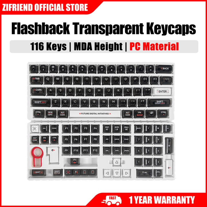 【DELIVER IN 3 DAYS】 ZIFRIEND 116 Keys Flashback Keycap MDA Height PC ...