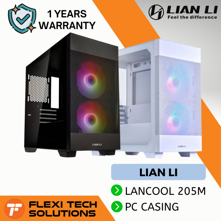 Flexi Tech LIAN LI LANCOOL 205M MESH ARGB Black & White PC Desktop M ...