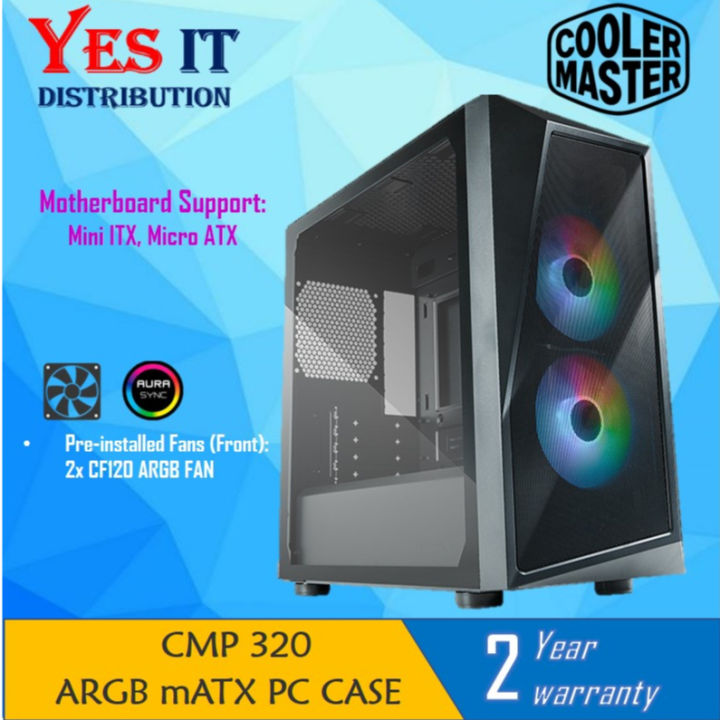 Cooler Master CMP 320 ARGB M-ATX PC Case (CP320-KGNN-S00 / CP320-KGNN ...