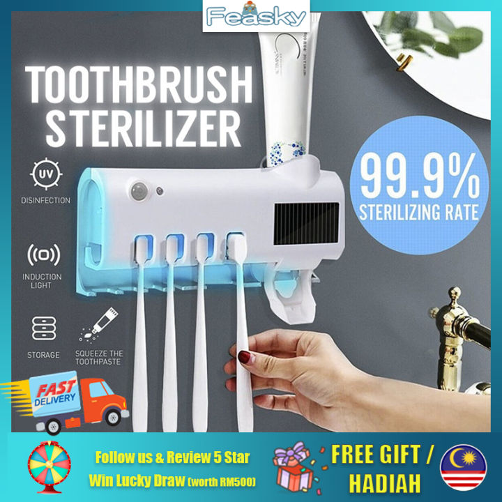 Intelligent UV Toothbrush Sanitizer 💕 BathroomToothbrush Holder Solar ...