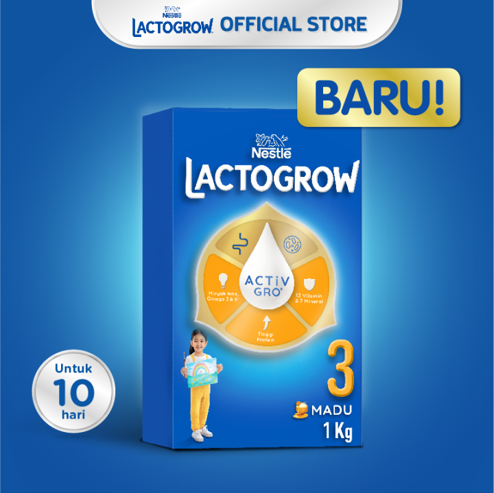 Nestlé LACTOGROW 3 Madu Susu Pertumbuhan Anak 1-3 Tahun Box 1Kg ...