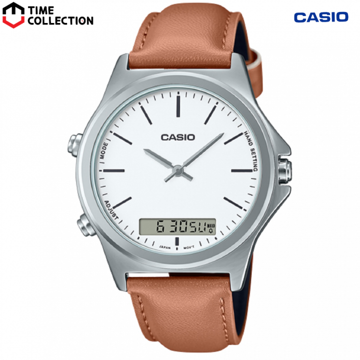 Casio MTP-VC01L-7E Digital Analog Leather Strap Watch For Men | Lazada PH