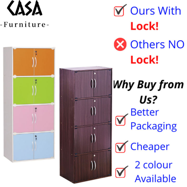 CASA Bookshelf Cabinet Storage Book shelf rack book shelf with door ...