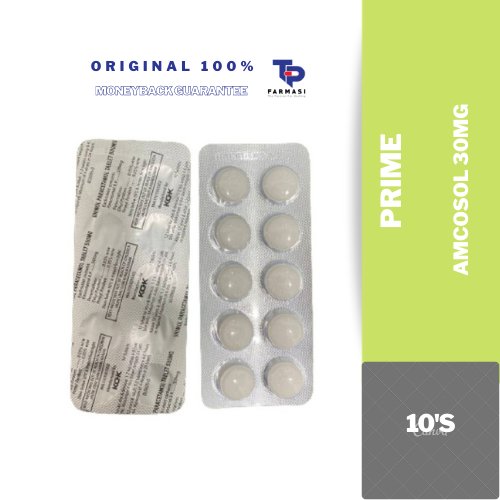 PRIME AMCOSOL AMBROXOL 30MG TABLET UBAT CAIR KAHAK PECAH KAHAK DEWASA ...