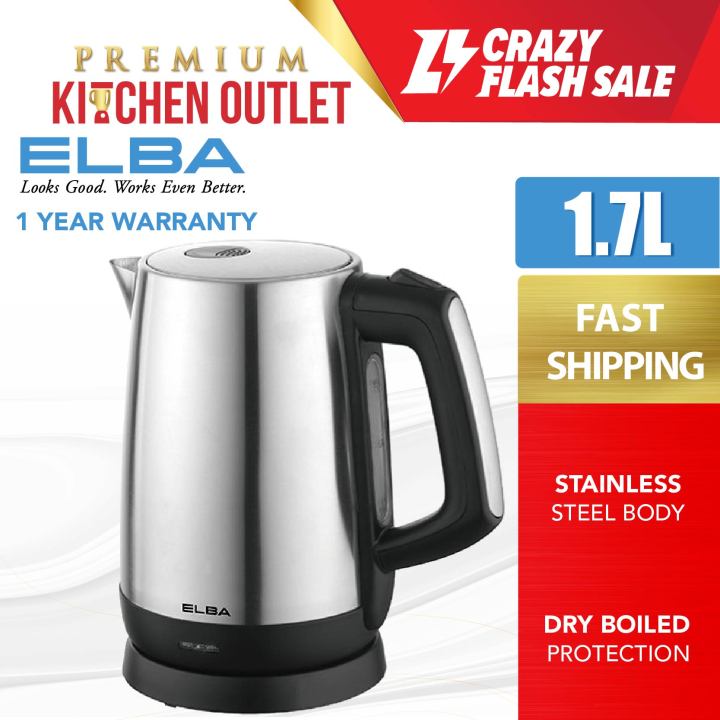 ELBA EJK-J1762(SS) 1.7L STAINLESS STEEL JUG KETTLE | Lazada