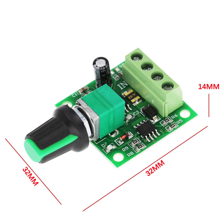 ZAU 1.8V 3V 5V 6V 12V 2A PWM Dc Motor Speed Controller Variable Speed Regulator Governor Switch ...