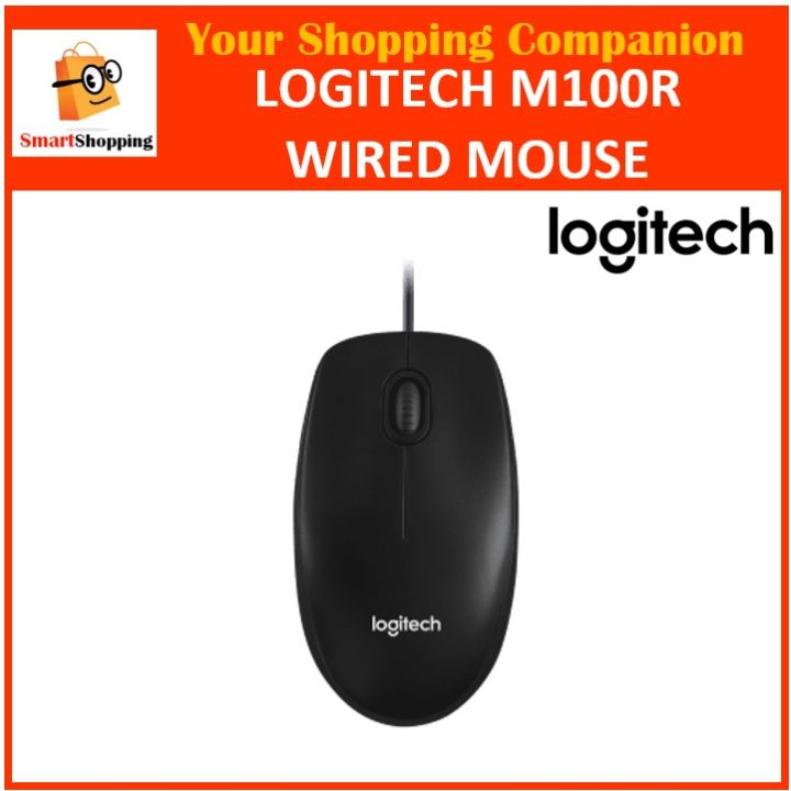 [SG Stock] Logitech M100R Wired USB Optical Mouse Dark Black 1000 dpi ...
