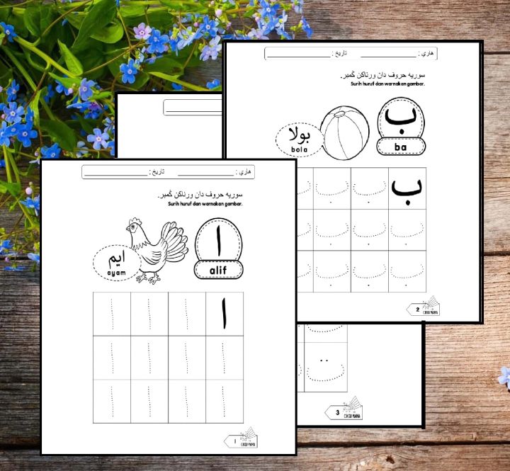 Cikgu Latihan Surih Huruf Jawi Jom Belajara HURUF JAWI ALIF BA TA | Lazada