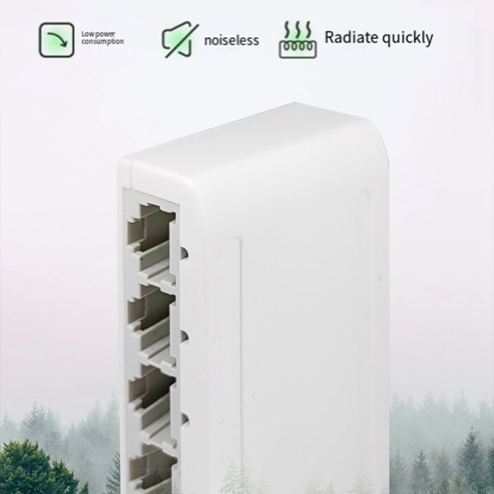 Gigabit Data Switch Network Hub Desktop Ethernet Splitter Plug And Play Shielded Ports Fanless