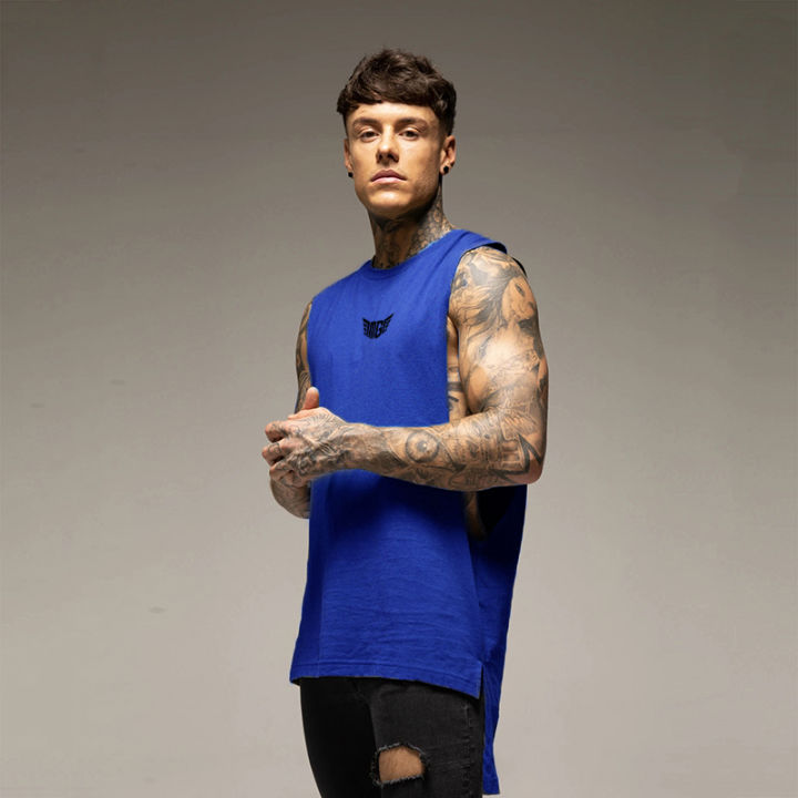 Extend Cut Off Vest Gym Clothing Open Side Bodybuilding Fitness Tank ...