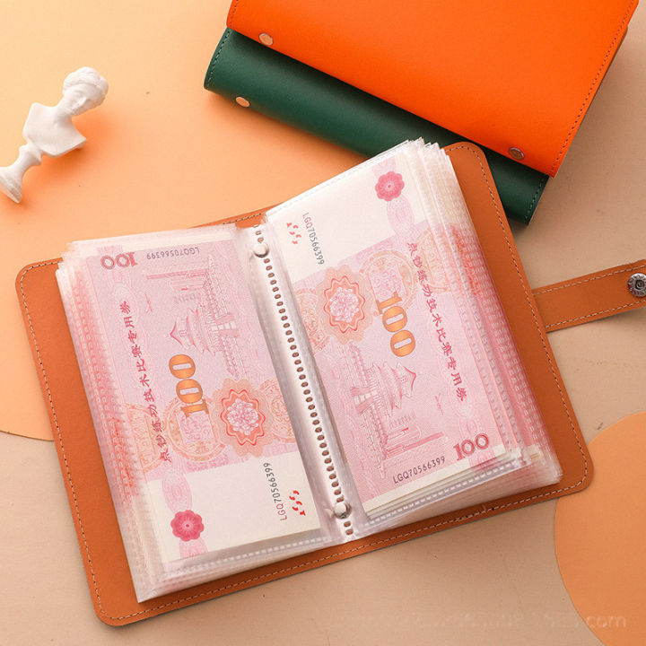 Save Money Challenge, PU Leather Binder Money Saving Notebook, Large ...