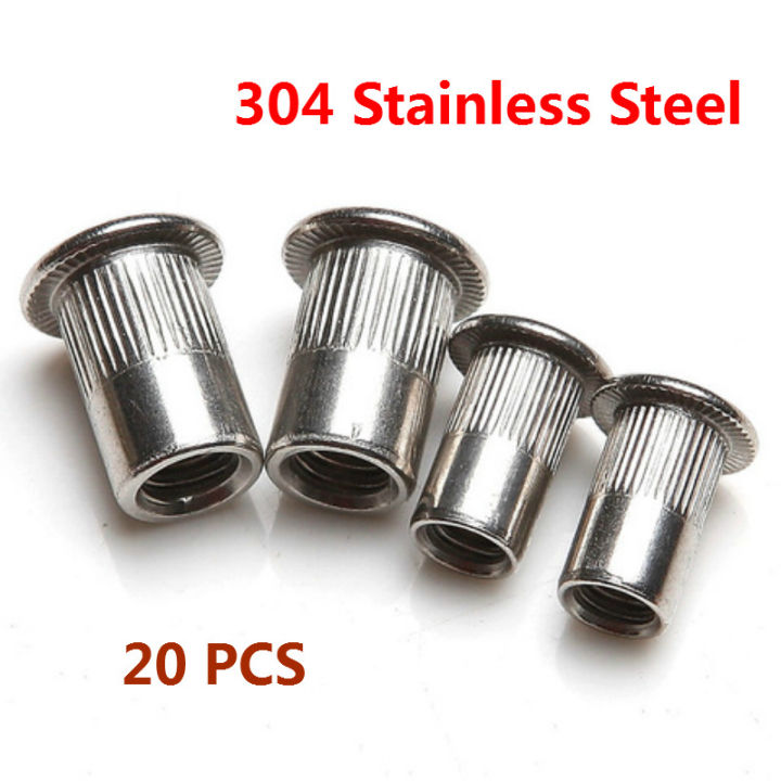 Flat Head M3 Stainless Steel Flat Head Rivet Nuts - 20pcs 304 SS ...
