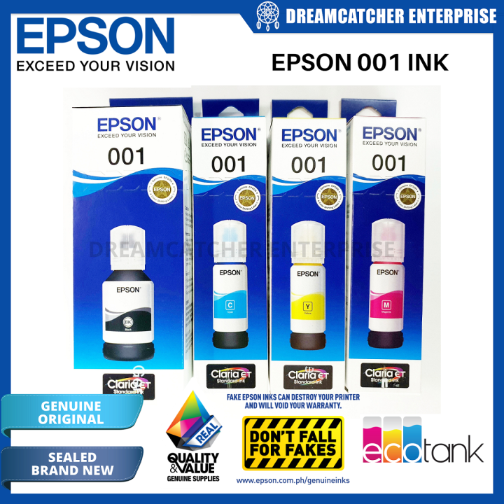 Original Epson 001 Ink Bottle 127ml / 65ml (Genuine New Sealed) for ...