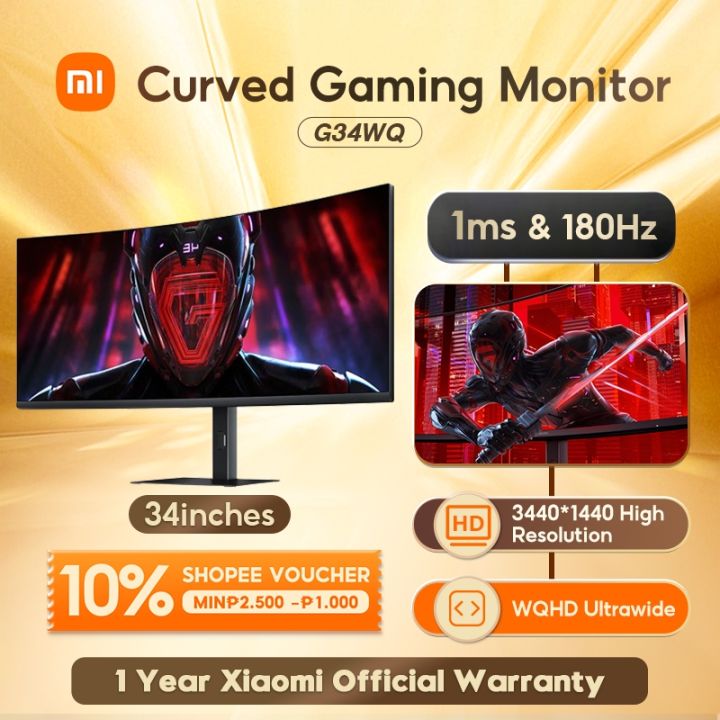 [Global Version]Xiaomi Redmi G34WQi 34 Inch Curved Gaming Monitor 1ms ...