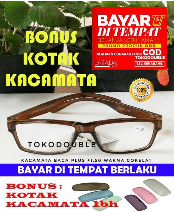 KacaMata Baca Plus 1,50 Coklat Bonus Kotak - Kaca Mata Plus 1.50 Coklat ...