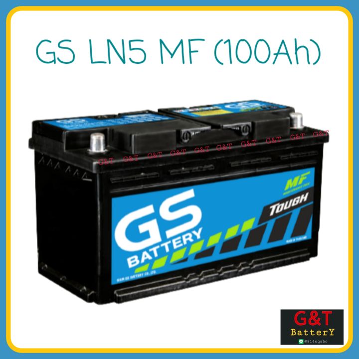 GS LN5 MF แบตเตอรี่รถยนต์ 100Ah แบตรถยุโรป แบตเก๋ง แบตกระบะ ขั้วจม แบตกึ่งแห้ง DIN100 | Lazada.co.th
