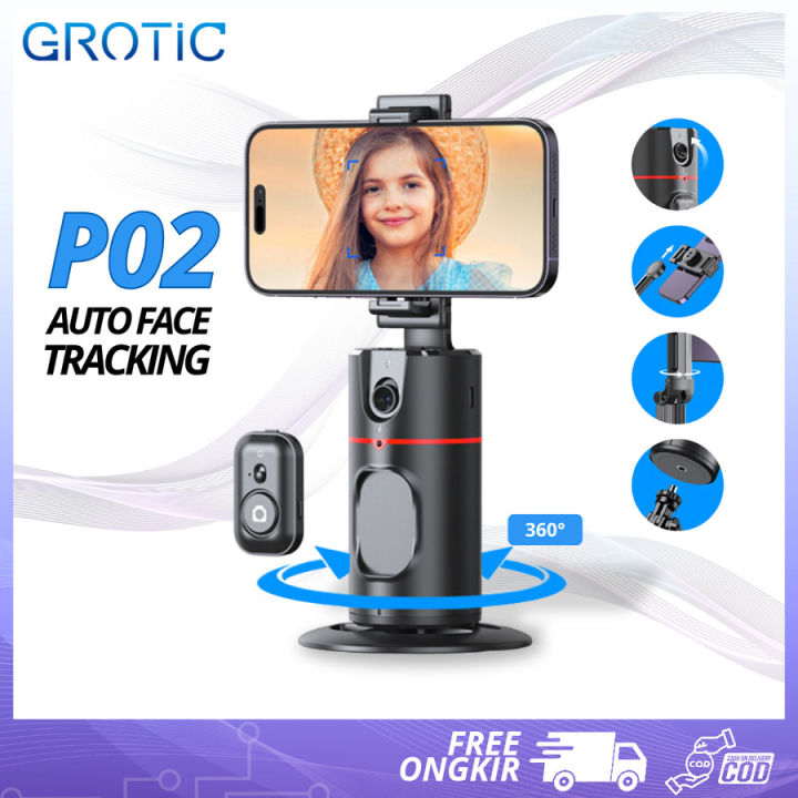 GROTIC Gimbal Stabilizer Handphone Auto Face Tracking Camera 360 ...