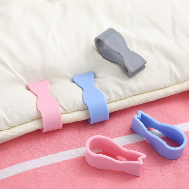 6 PCS/SET Bed Sheet Quilt Clip Plastic Slip-Resistant Clamp Duvet Cover ...