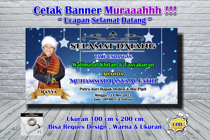 Banner Spanduk Selamat datang Tamu Undangan Walimatul Khitan Ukuran 100 cm x 200 | Lazada Indonesia