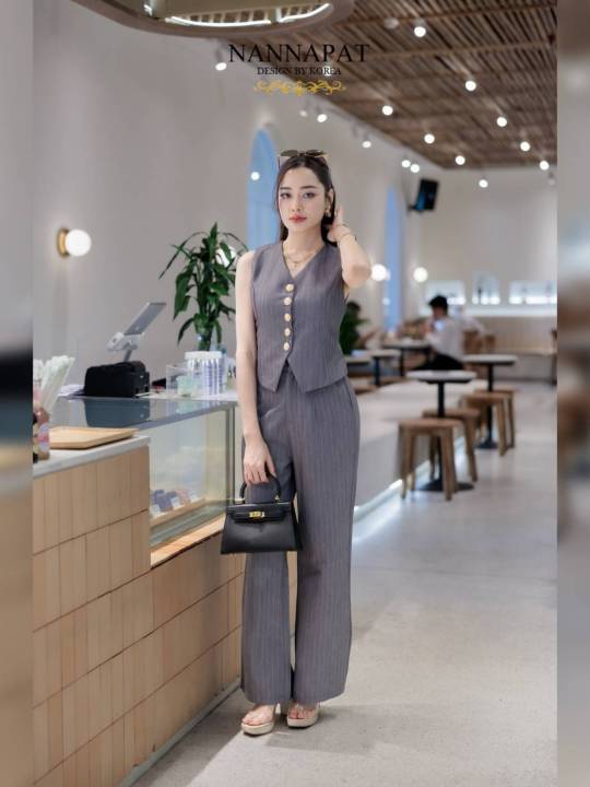 Nannapat set สูทลายทาง | Lazada.co.th
