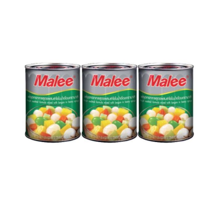 มาลี ฟรุตคอกเทลสูตรผสมลำไยในน้ำเชื่อม 20 ออนซ์ x 3 กระป๋อง Malee Fruit ...