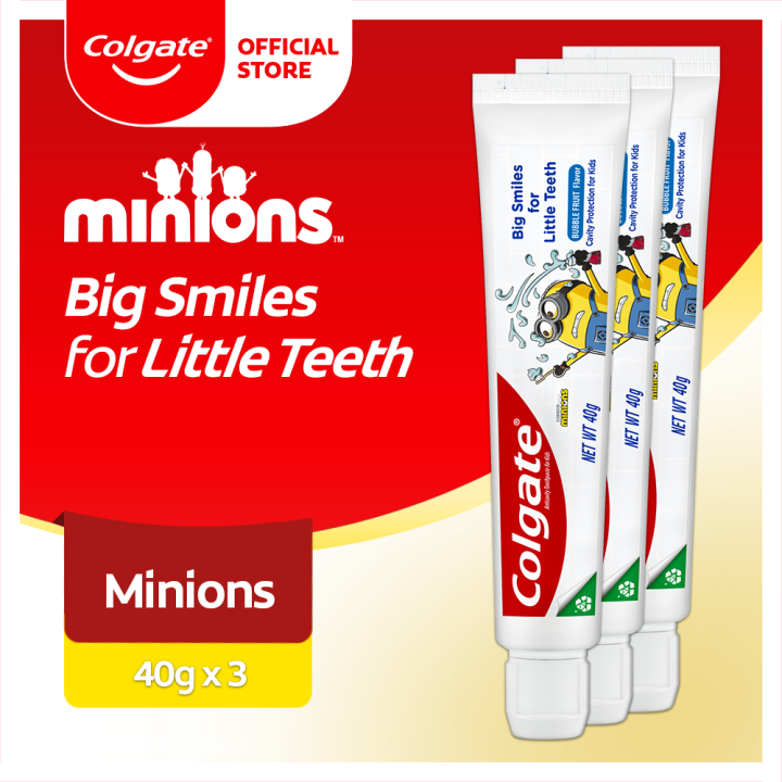 Colgate Minions Anti-Cavity Kids Toothpaste in Bubble Fruit 40g Pack of ...