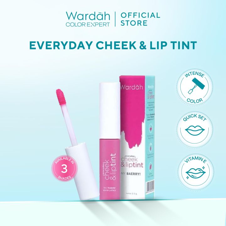 Wardah Everyday Cheek and Lip Tint - Quick Set, Intense Colour with ...