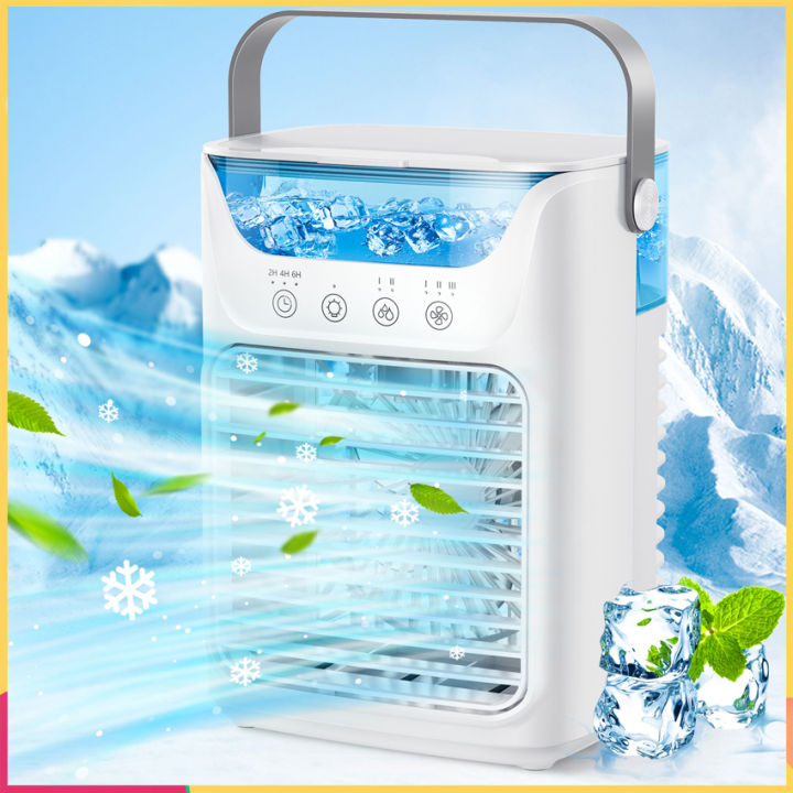 Desktop Air Cooler Mist Sprayer 3 Wind Speed Cooling Fan With RGB Light ...