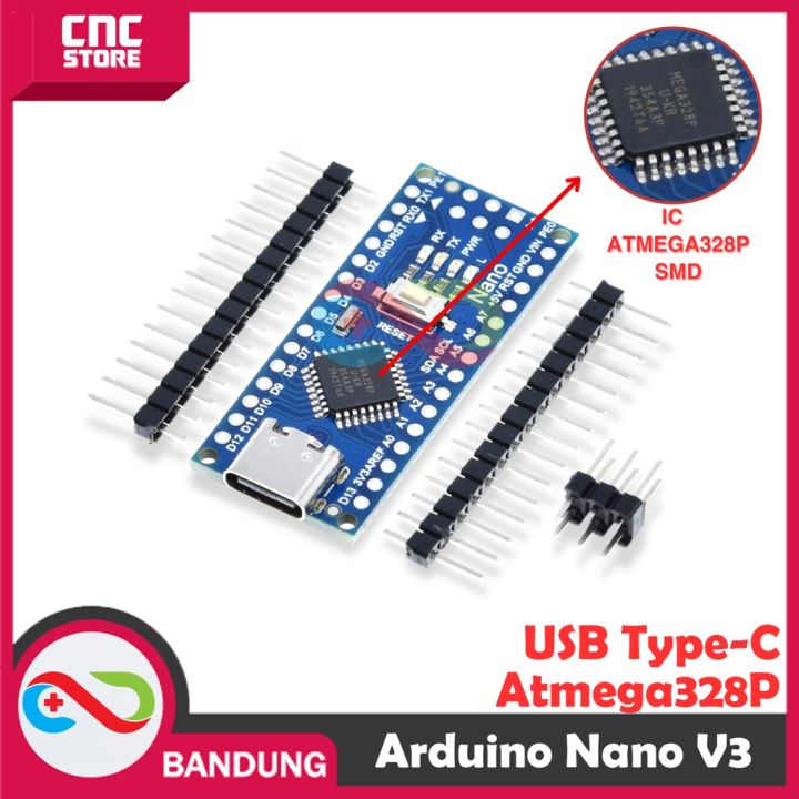 ARDUINO NANO V3 ATMEGA328P CH340G 5V BOARD TYPE-C | Lazada Indonesia