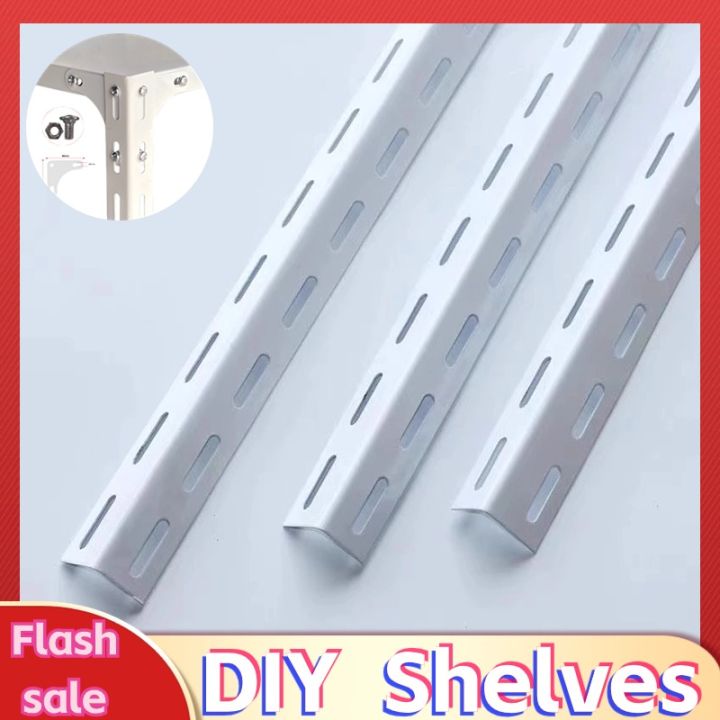Slotted Angle Bar accessories DIY Shelf Stainless Oval Hole No punching ...