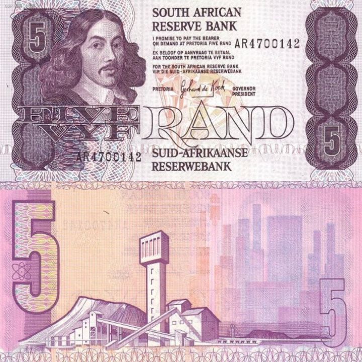 Brand new UNC 1978-94 South African 5 rand collection P-119 signed ...