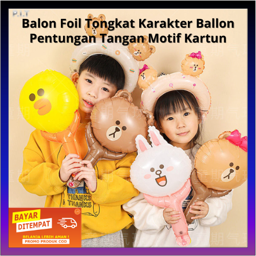 PIT Balon Foil Tongkat Karakter Ballon Pentungan Tangan Motif Kartun ...