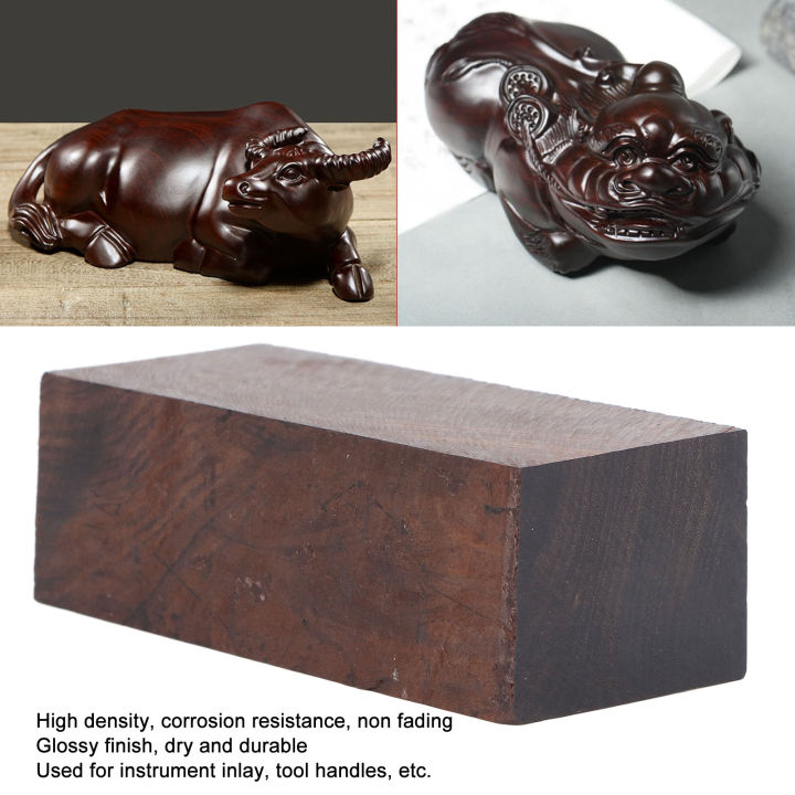 Wooden Carving Block Corrosion Resistance Multipurpose Rectangular Ebony Wood Blank for Musical ...